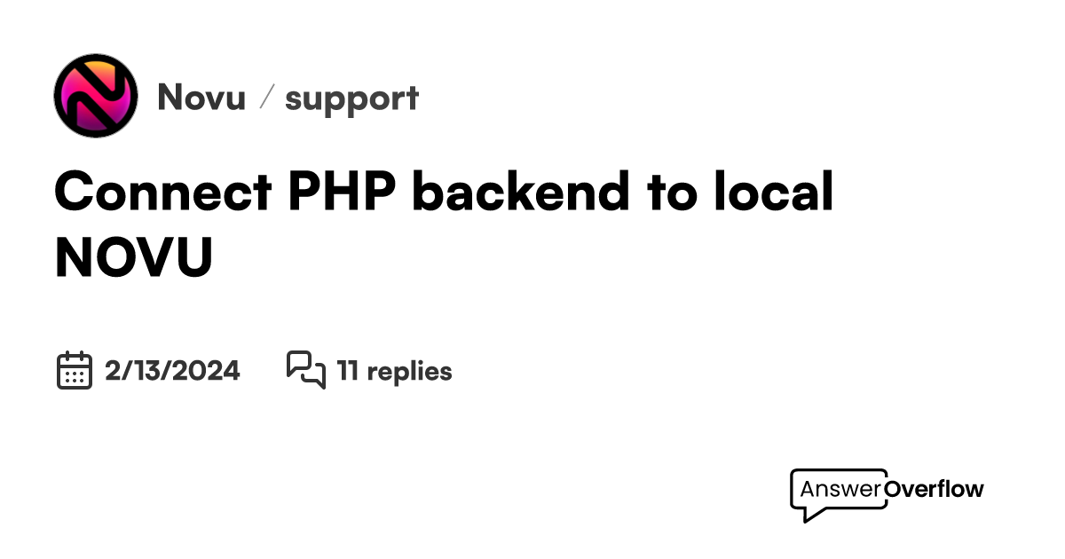 Connect PHP backend to local NOVU - Novu