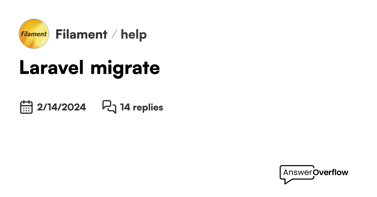 Laravel migrate - Filament