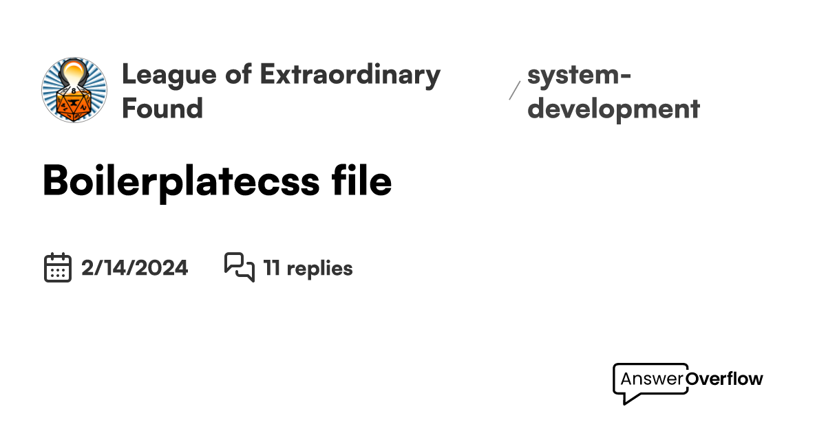 Boilerplate.css file - League of Extraordinary FoundryVTT Developers