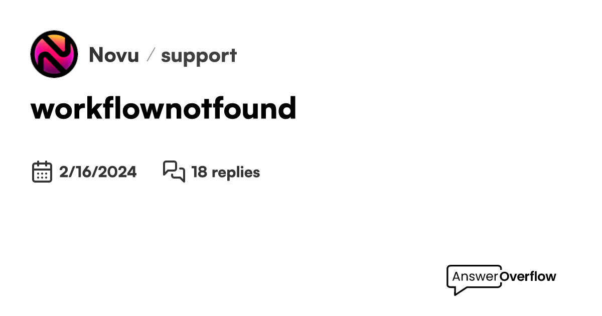 workflow_not_found - Novu