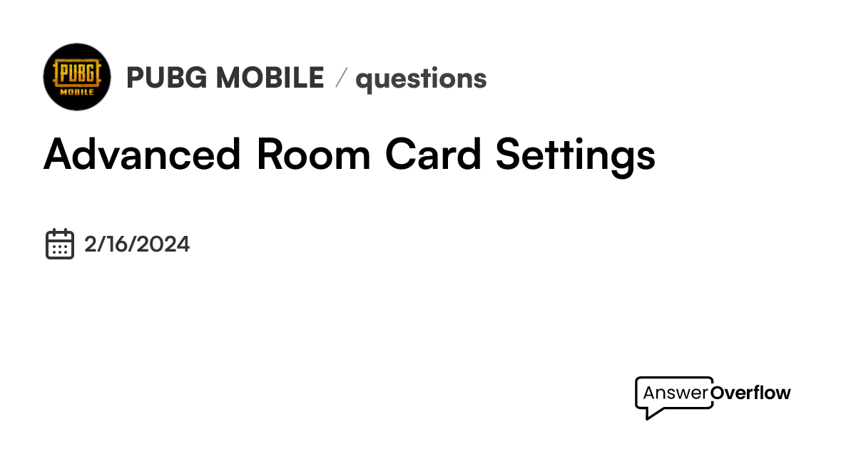 Advanced Room Card Settings - PUBG MOBILE