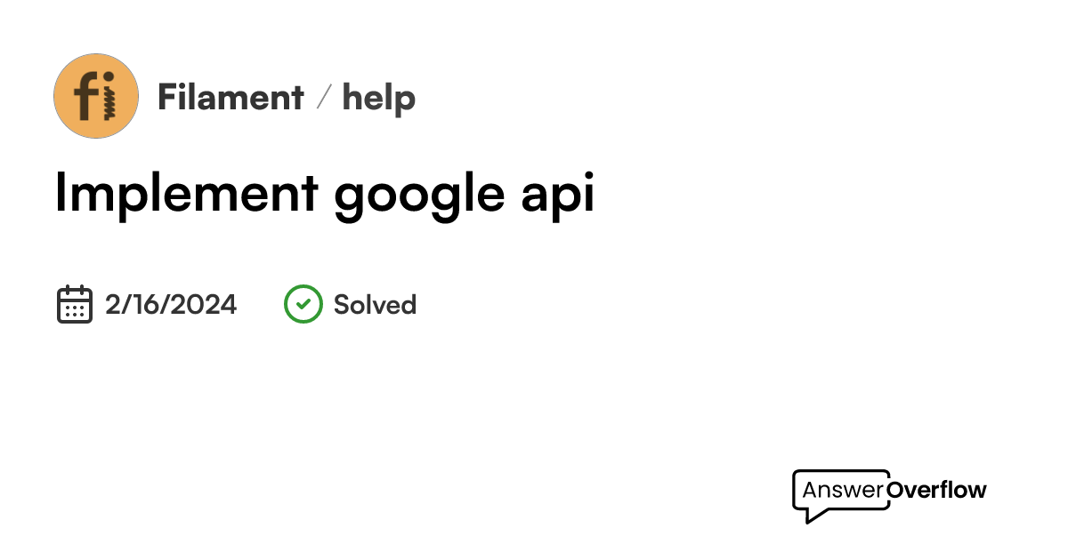 Implement google api - Filament