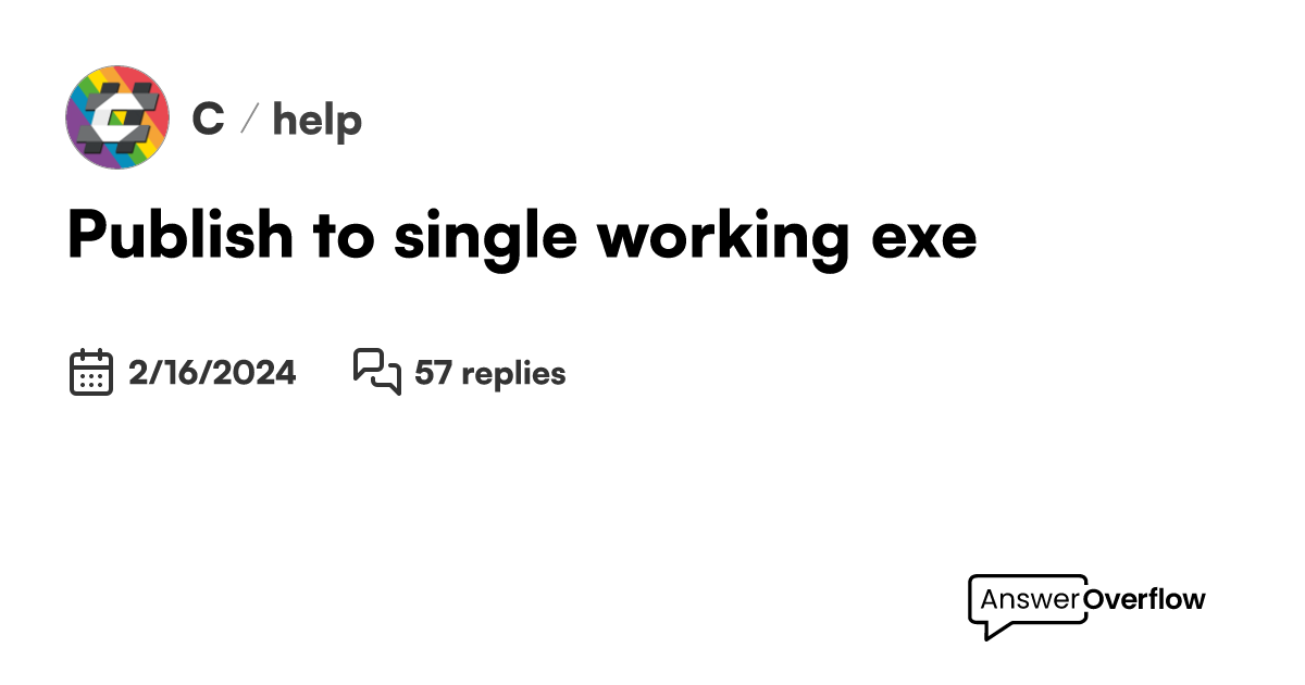 Publish to single working .exe - C#