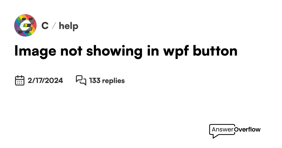 Image not showing in wpf button - C#