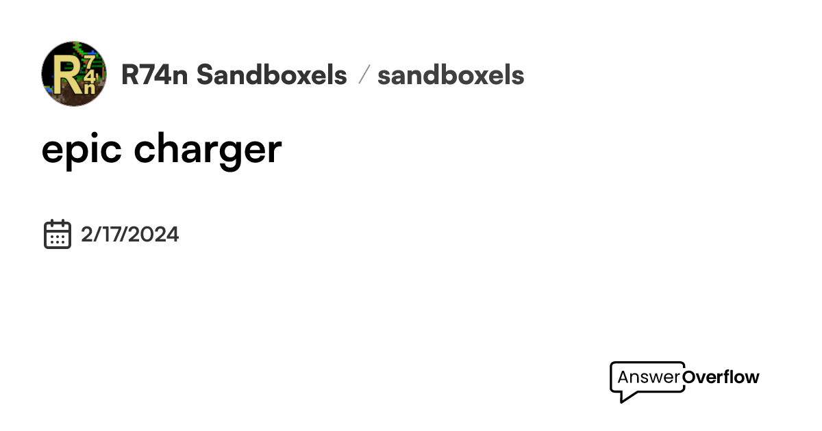 epic charger - 🚨 R74n / Sandboxels