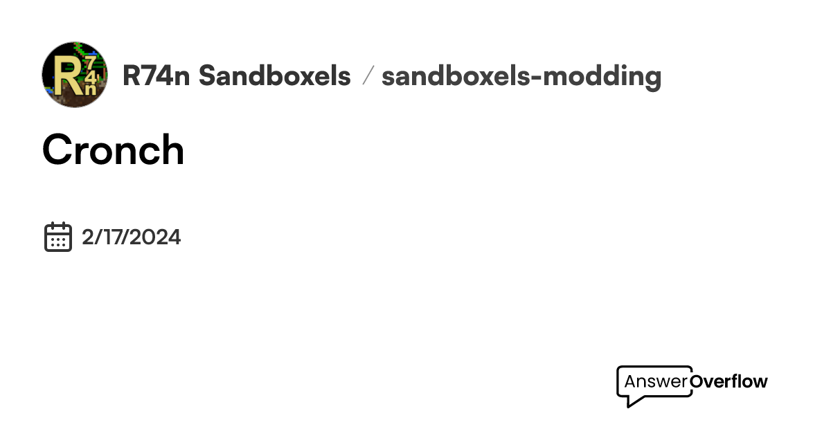 Cronch - 🚨 R74n / Sandboxels