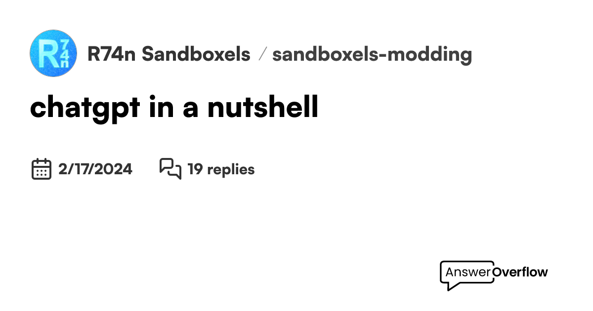 chatgpt in a nutshell: - 🚨 R74n / Sandboxels
