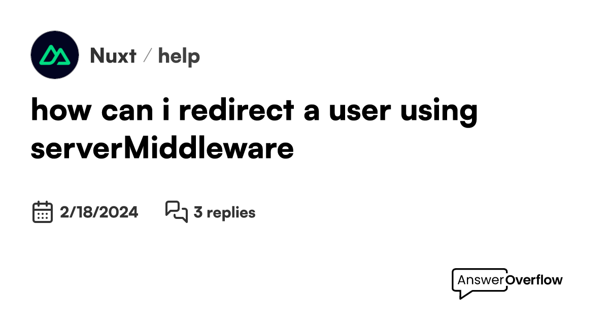 how can i redirect a user using serverMiddleware - Nuxt