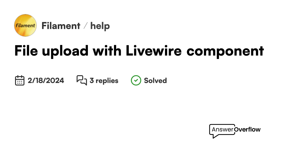 File upload with Livewire component - Filament