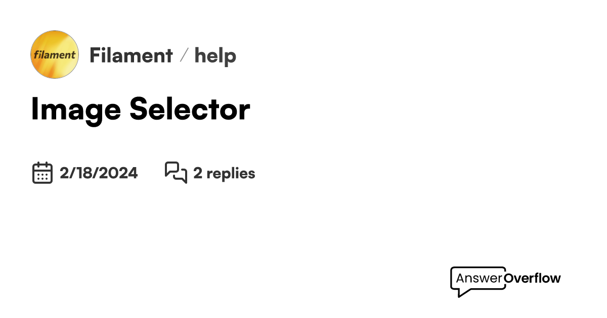 Image Selector - Filament