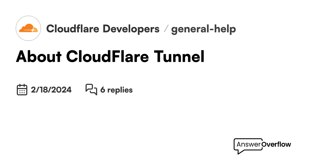 About CloudFlare Tunnel - Cloudflare Developers