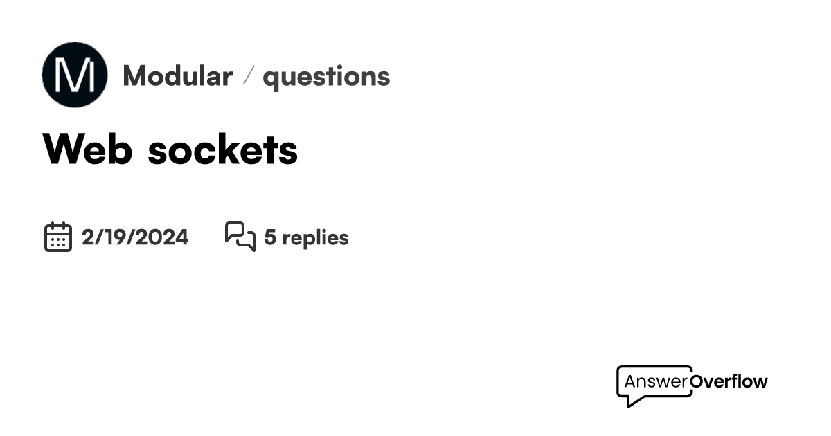 Web sockets - Modular