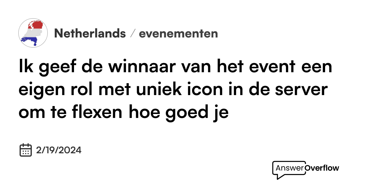 Ik geef de winnaar van het event een eigen rol met uniek icon in de ...