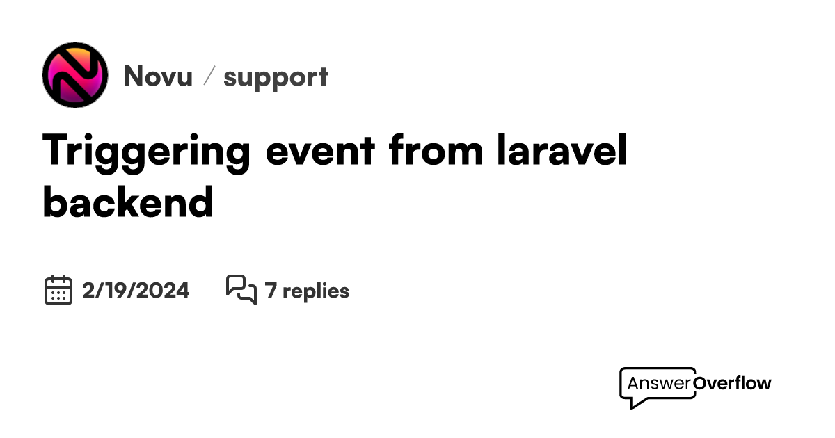 Triggering event from laravel backend. - Novu