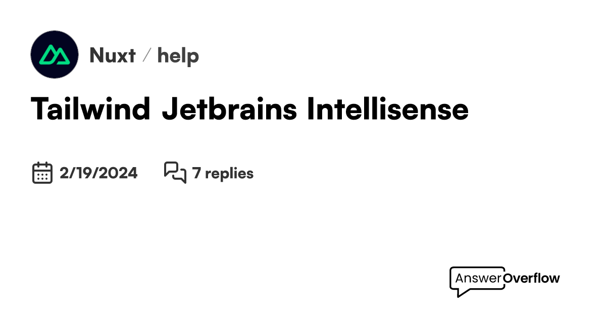 Tailwind Jetbrains Intellisense - Nuxt
