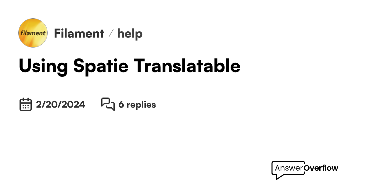 Using Spatie Translatable - Filament