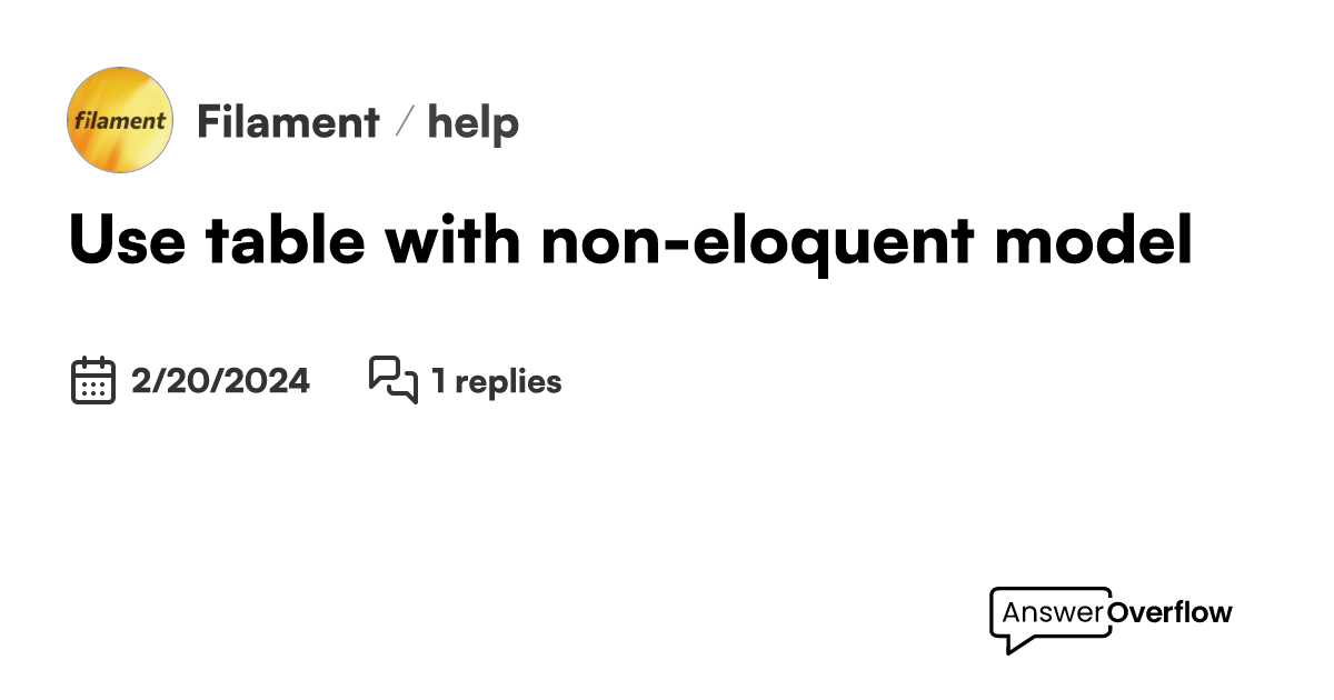 Use table with non-eloquent model - Filament