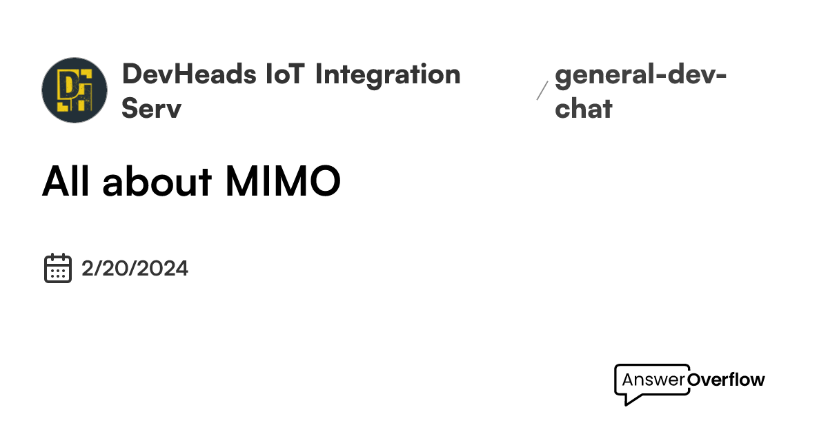 All about MIMO - DevHeads IoT Integration Server