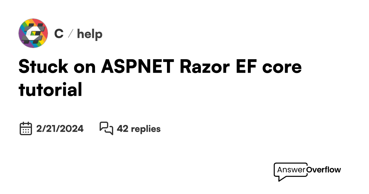 Stuck on ASP.NET Razor EF core tutorial - C#