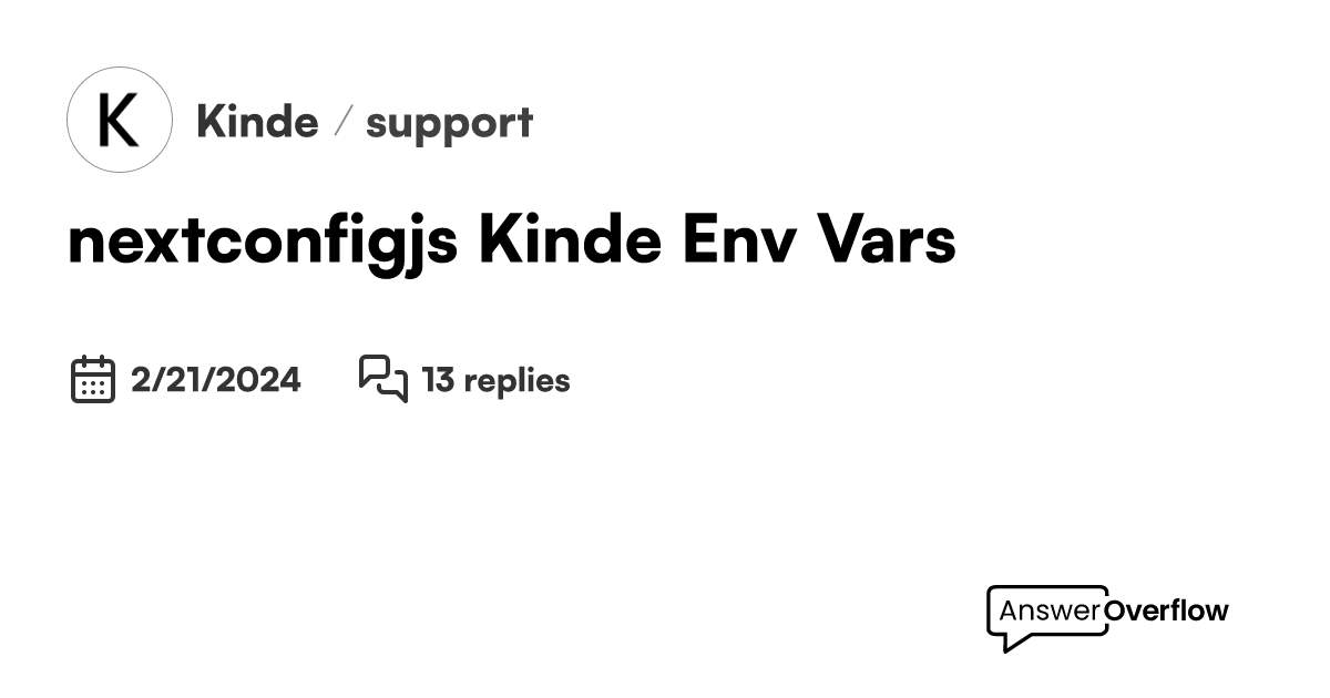 next.config.js Kinde Env Vars - Kinde