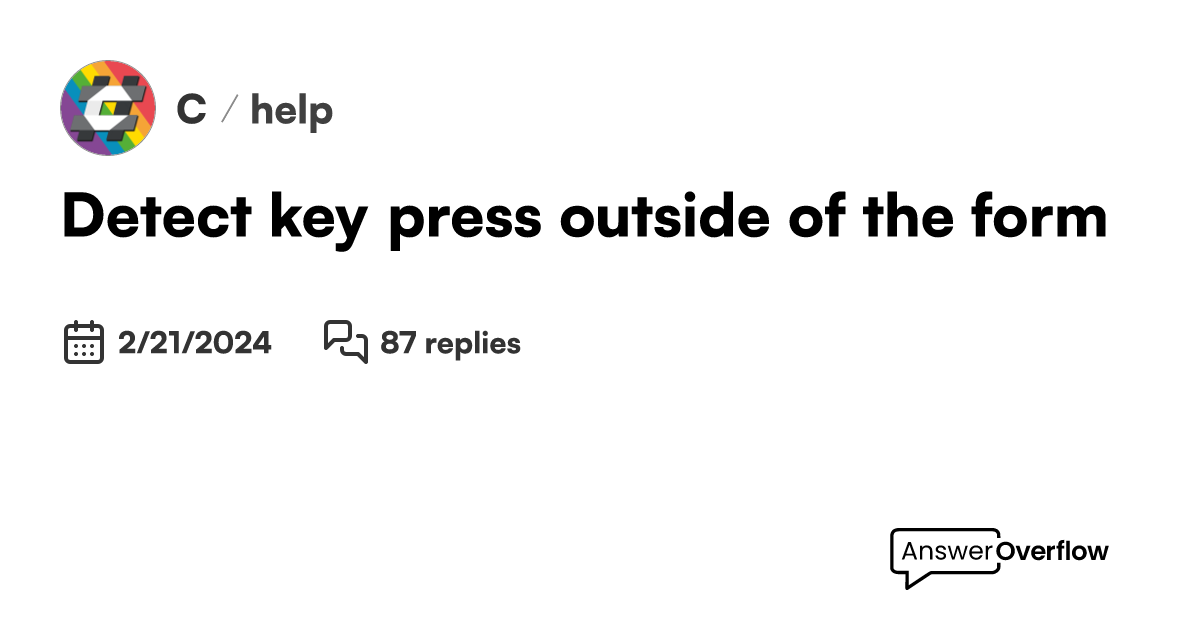Detect key press outside of the form - C#