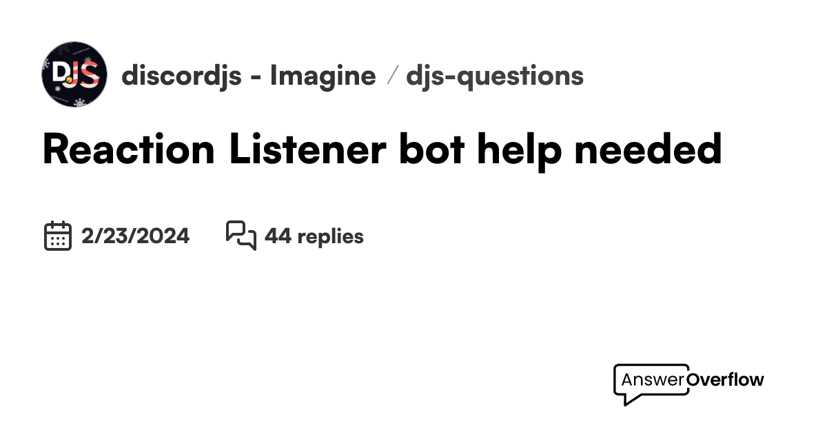 Reaction Listener bot help needed - discord.js - Imagine an app