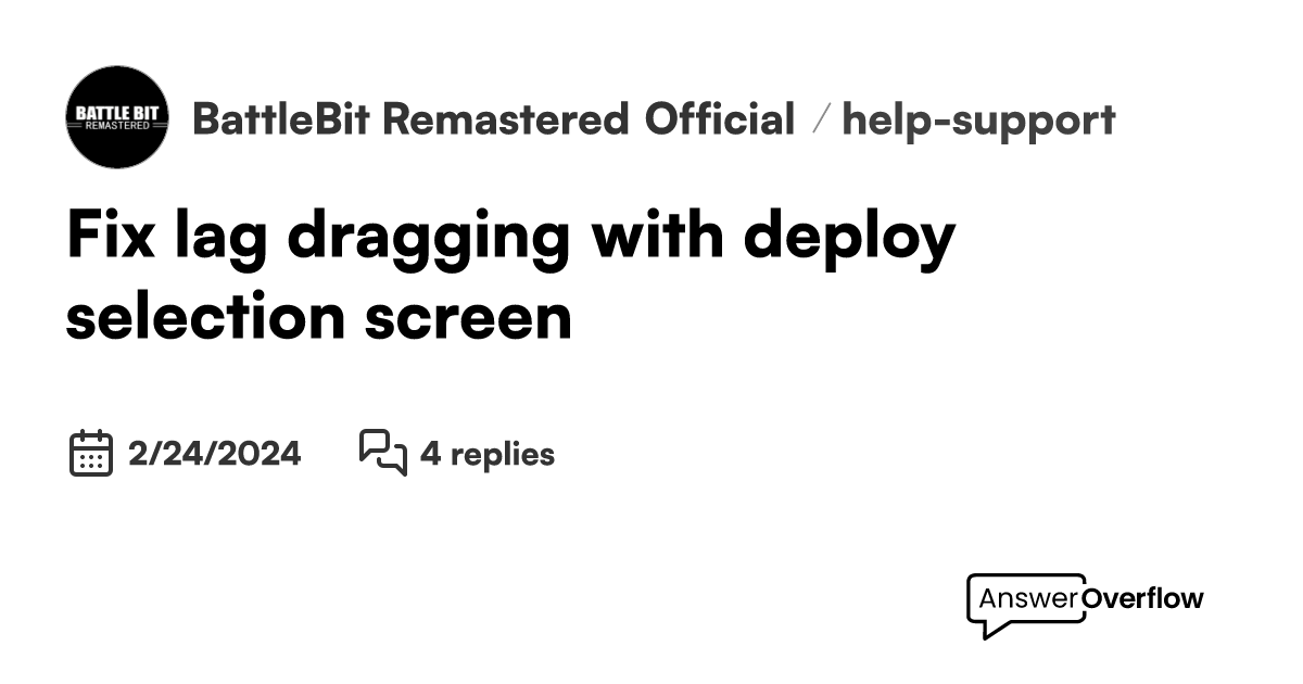 Fix lag dragging with deploy selection screen - BattleBit Remastered Official