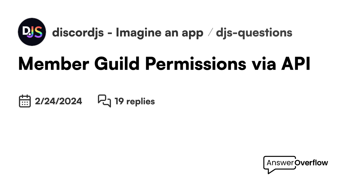 Member Guild Permissions via API - discord.js - Imagine an app