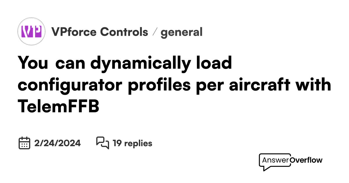 You can dynamically load configurator profiles per aircraft with TelemFFB - VPforce Controls