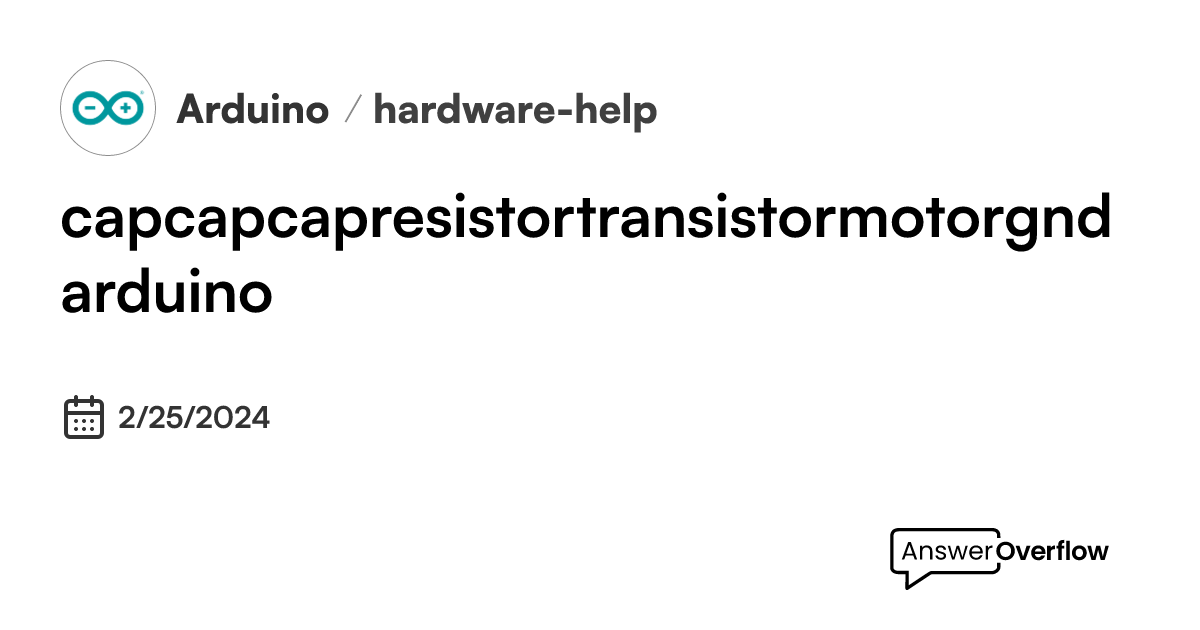 `[cap][cap][cap]==resistor==transistor==motor==gnd` ` |==arduino====================gnd` Just an ...