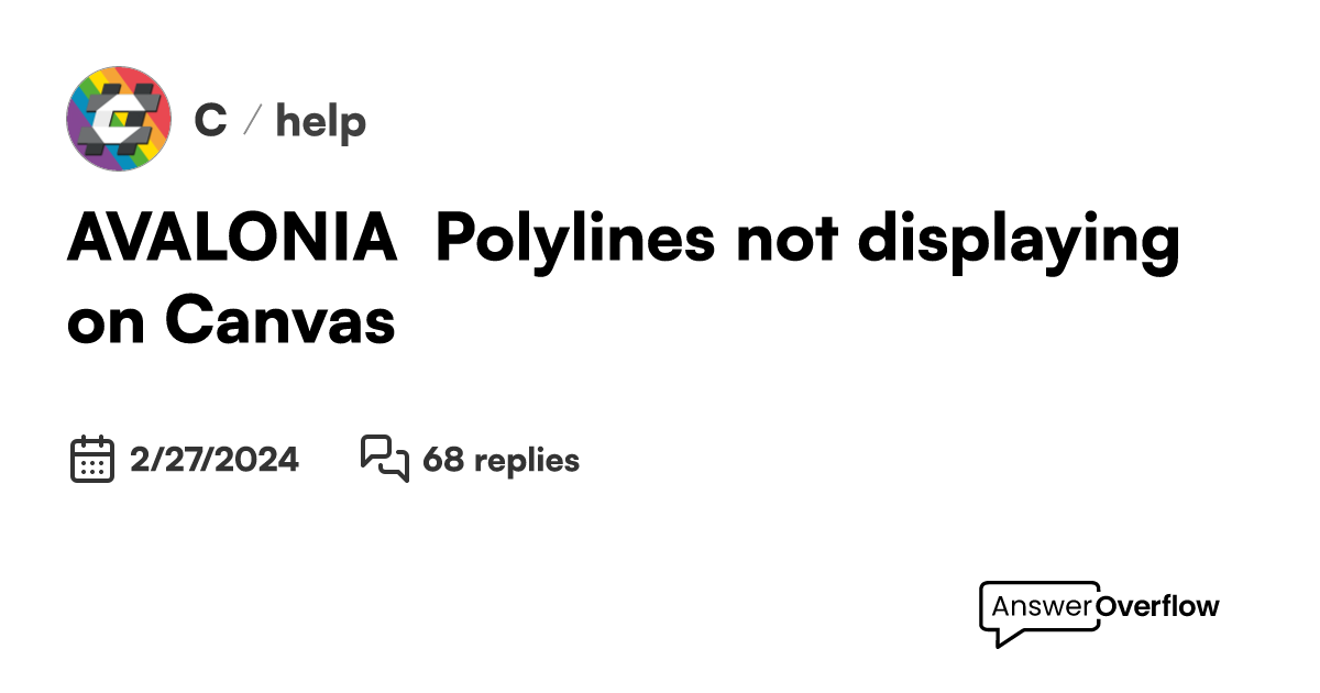 [AVALONIA] Polylines not displaying on Canvas - C#