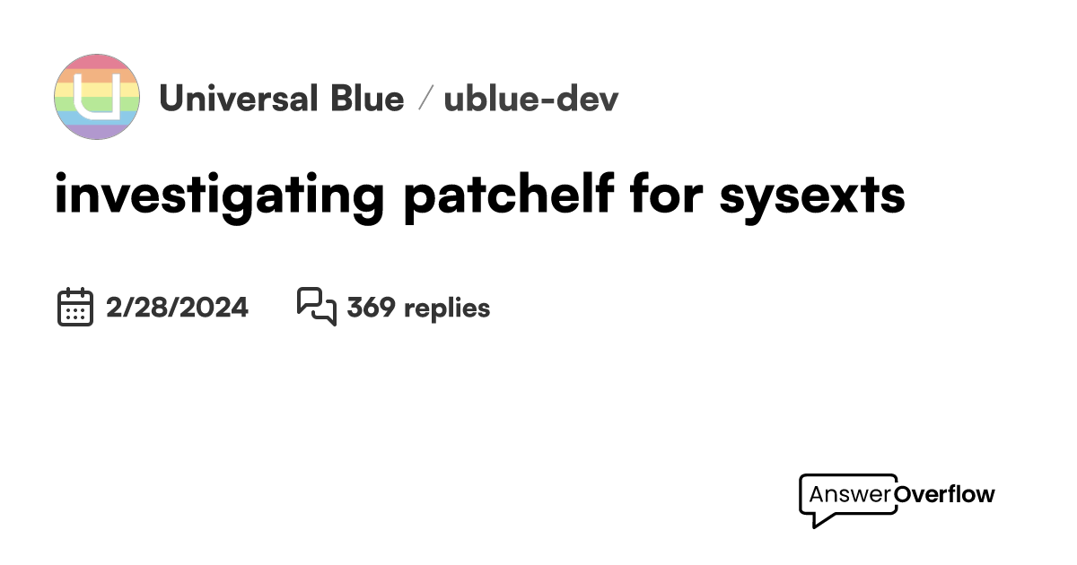 investigating patchelf for sysexts - Universal Blue