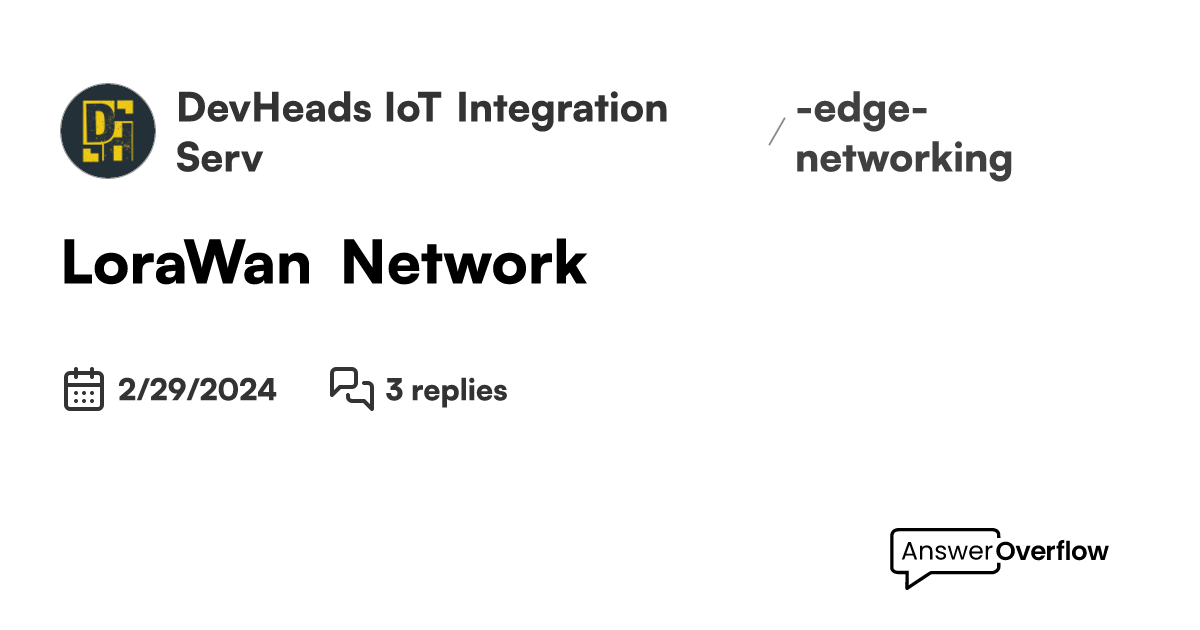 LoraWan Network - DevHeads IoT Integration Server