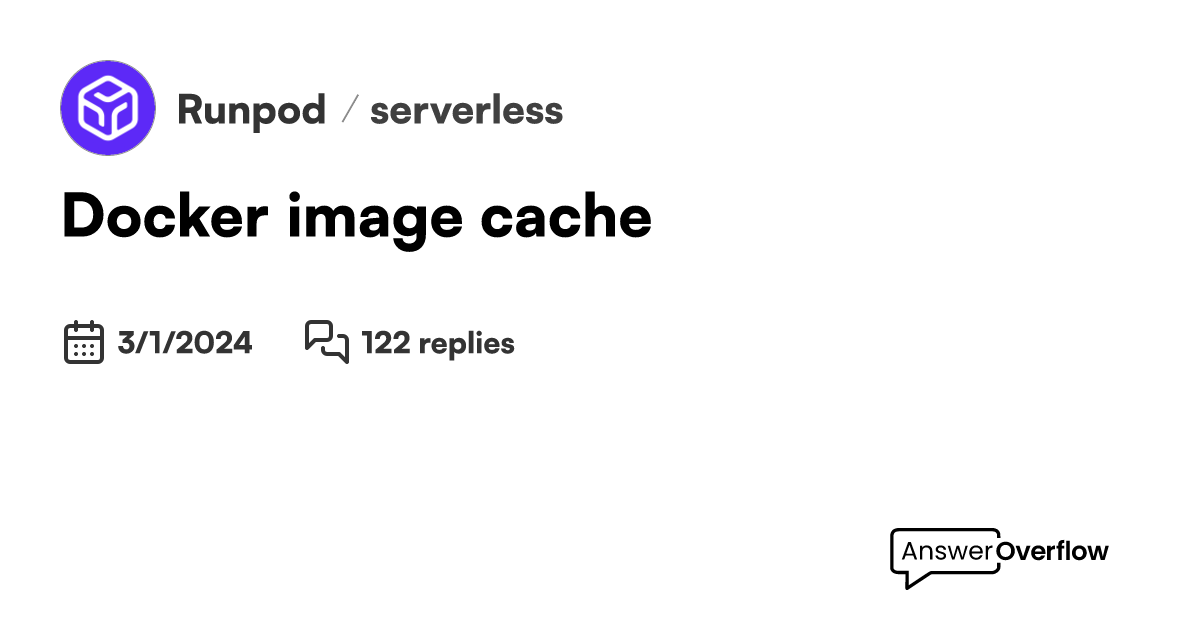 Docker image cache - Runpod