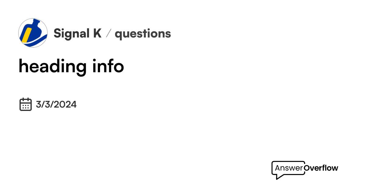 heading info - Signal K