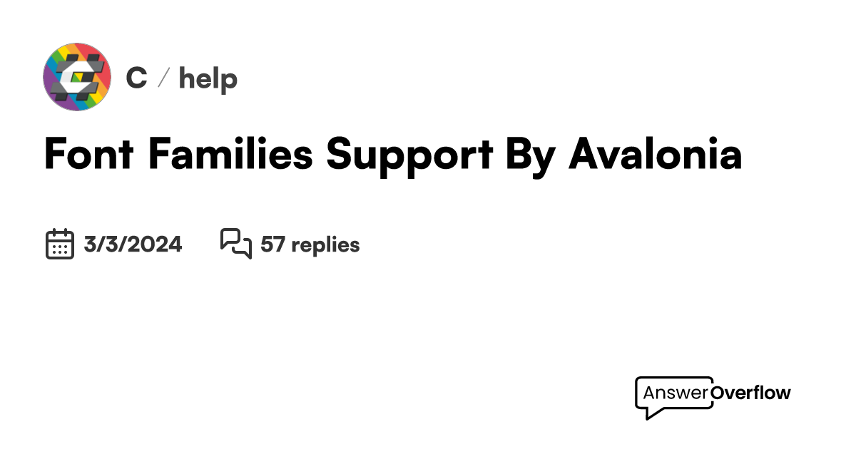 Font Families Support By Avalonia? - C#