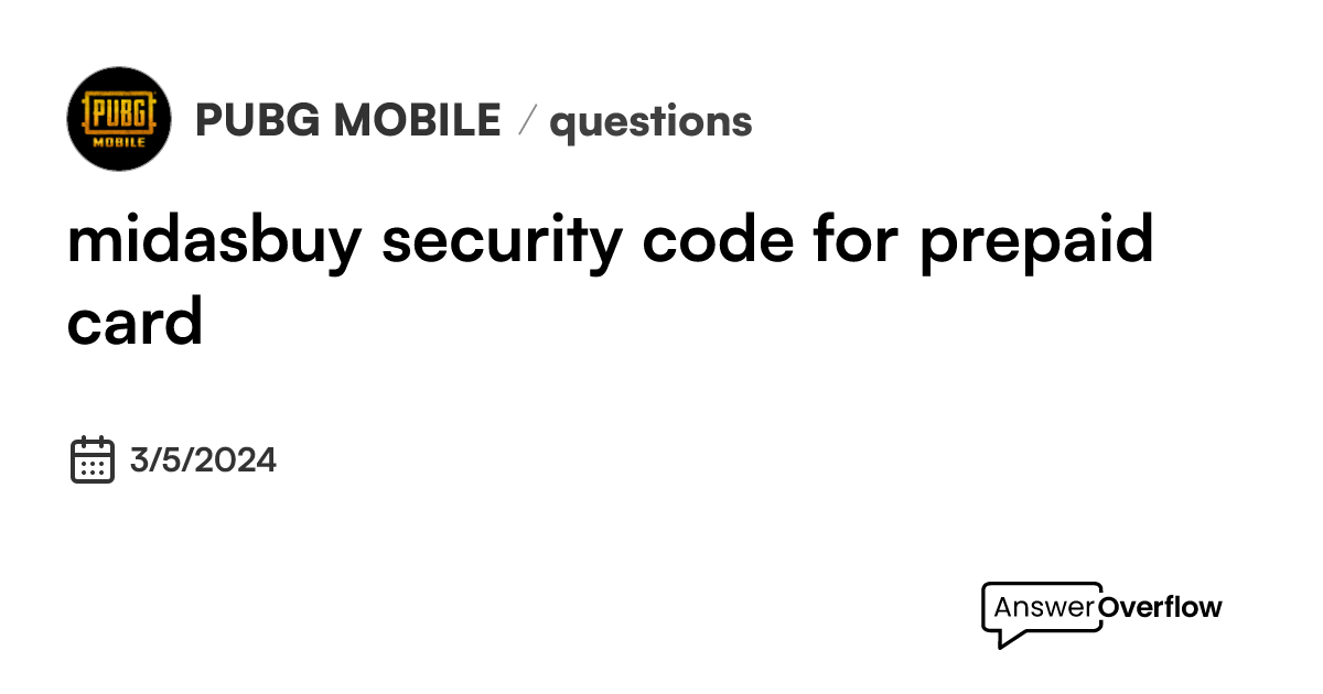 midasbuy security code for prepaid card - PUBG MOBILE