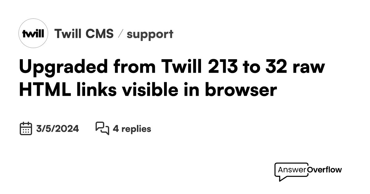 Upgraded from Twill 2.13 to 3.2, raw HTML links visible in browser - Twill CMS