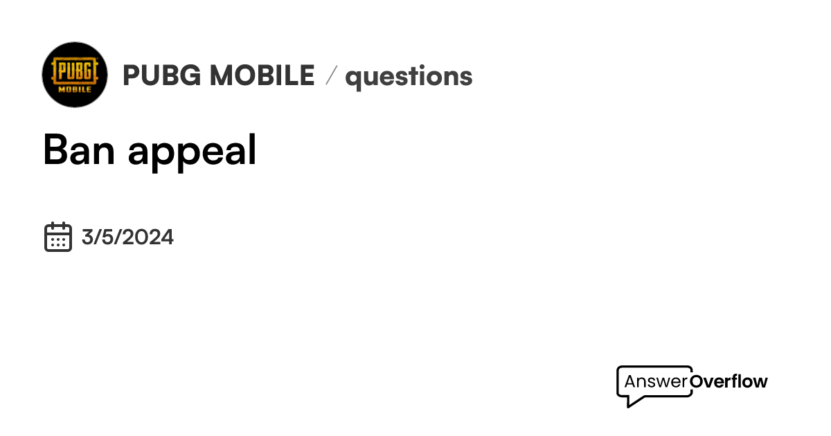 Ban appeal - PUBG MOBILE