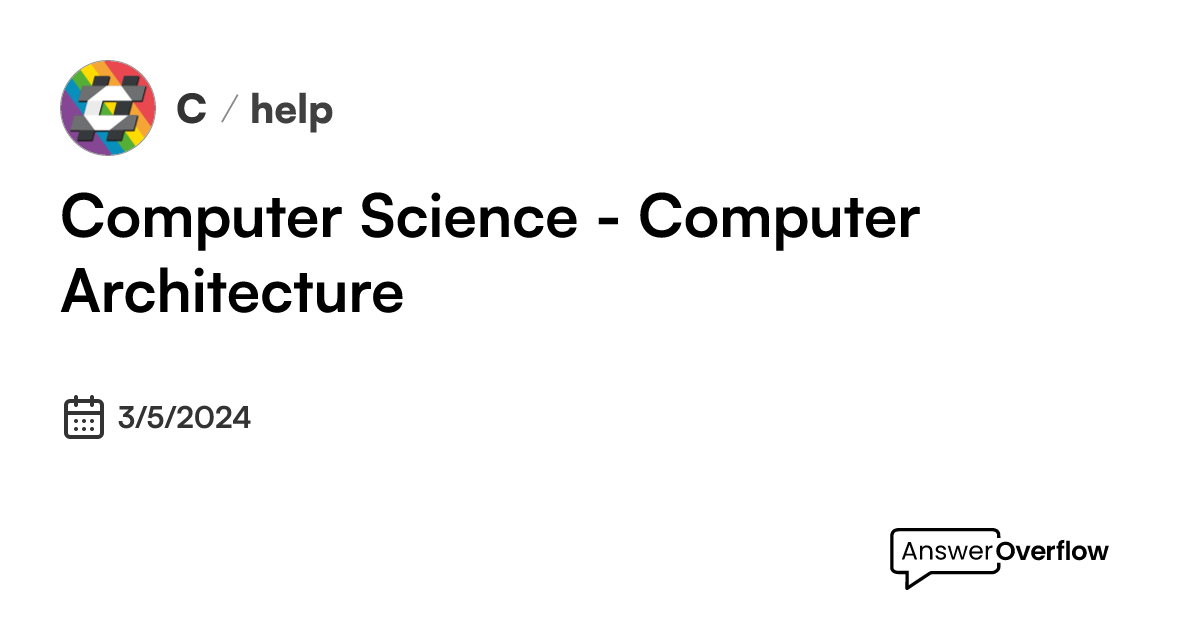Computer Science - Computer Architecture - C#