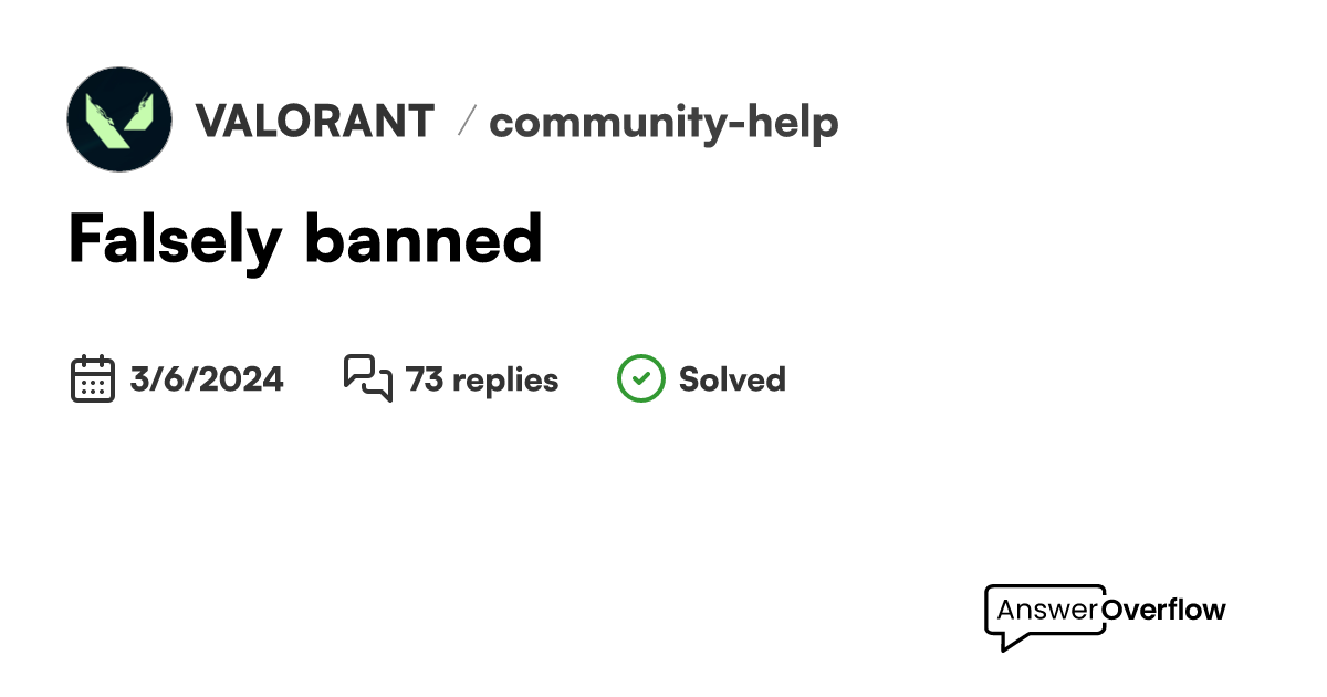 Falsely banned - VALORANT