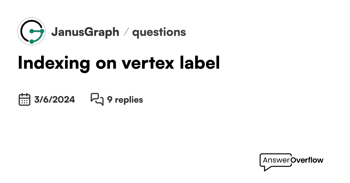 Indexing on vertex label - JanusGraph