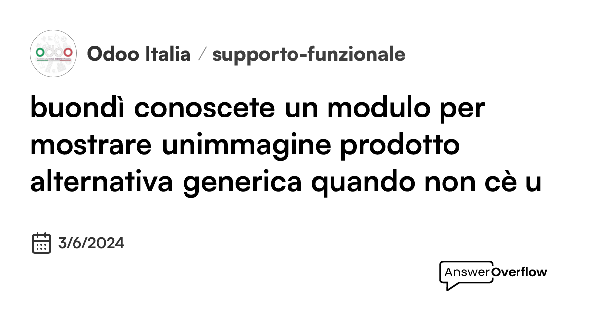 buondì, conoscete un modulo per mostrare un'immagine prodotto ...