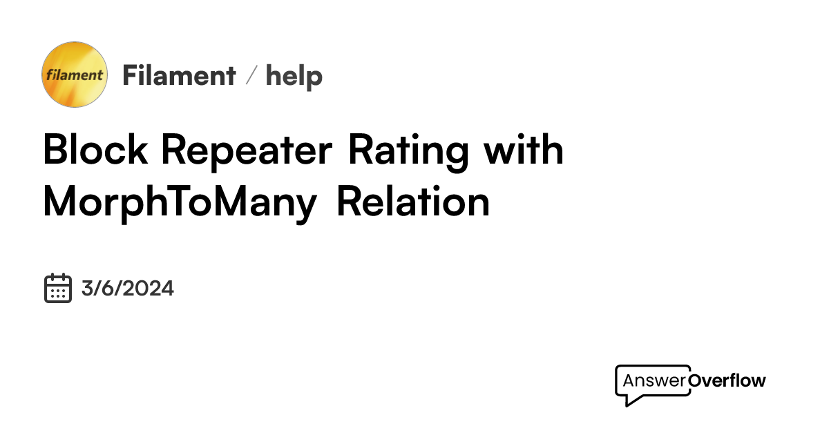 Block Repeater Rating with MorphToMany Relation - Filament
