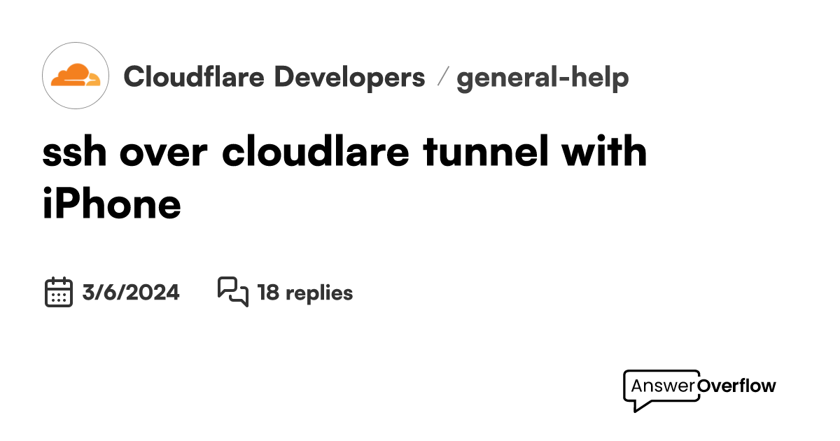 ssh over cloudlare tunnel with iPhone - Cloudflare Developers