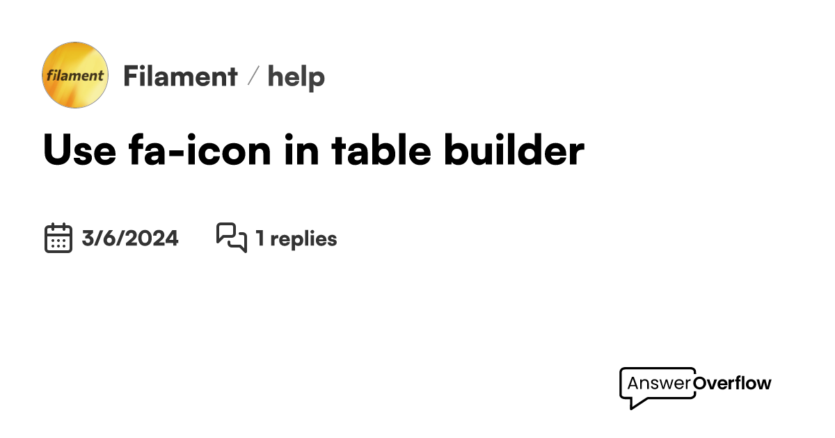 Use fa-icon in table builder - Filament