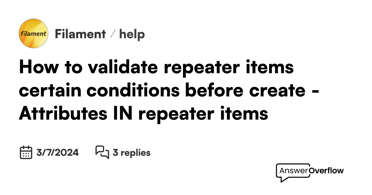 How to validate repeater items certain conditions before create ...