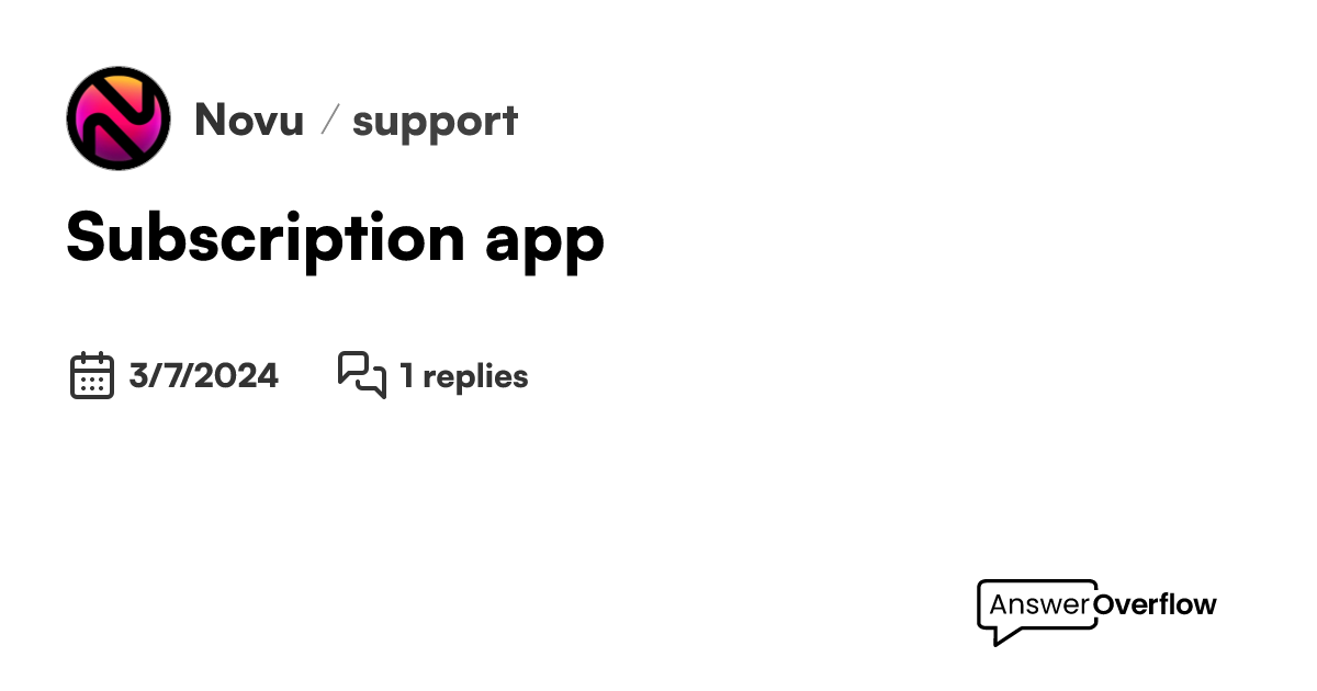 Subscription app - Novu