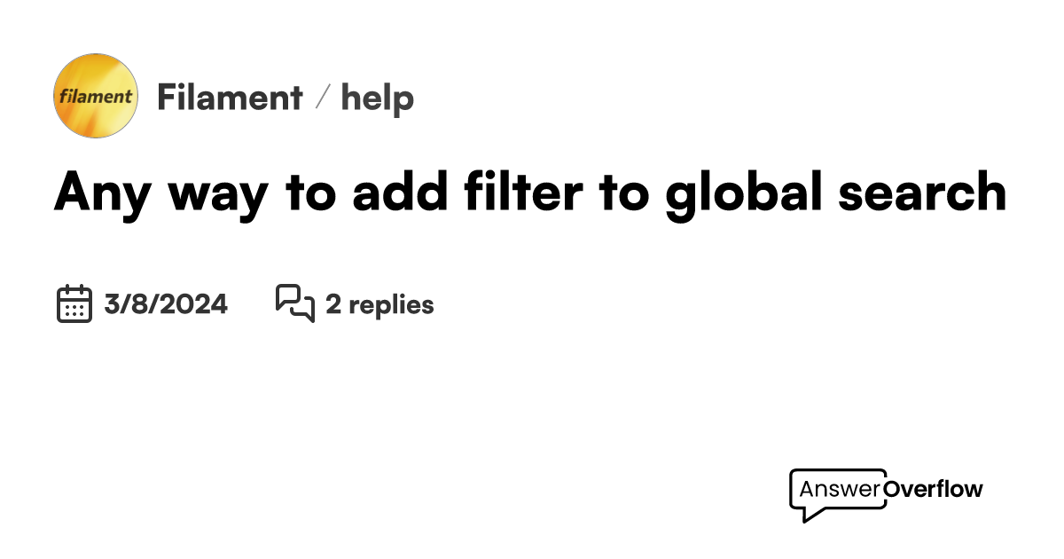 Any way to add filter to global search? - Filament