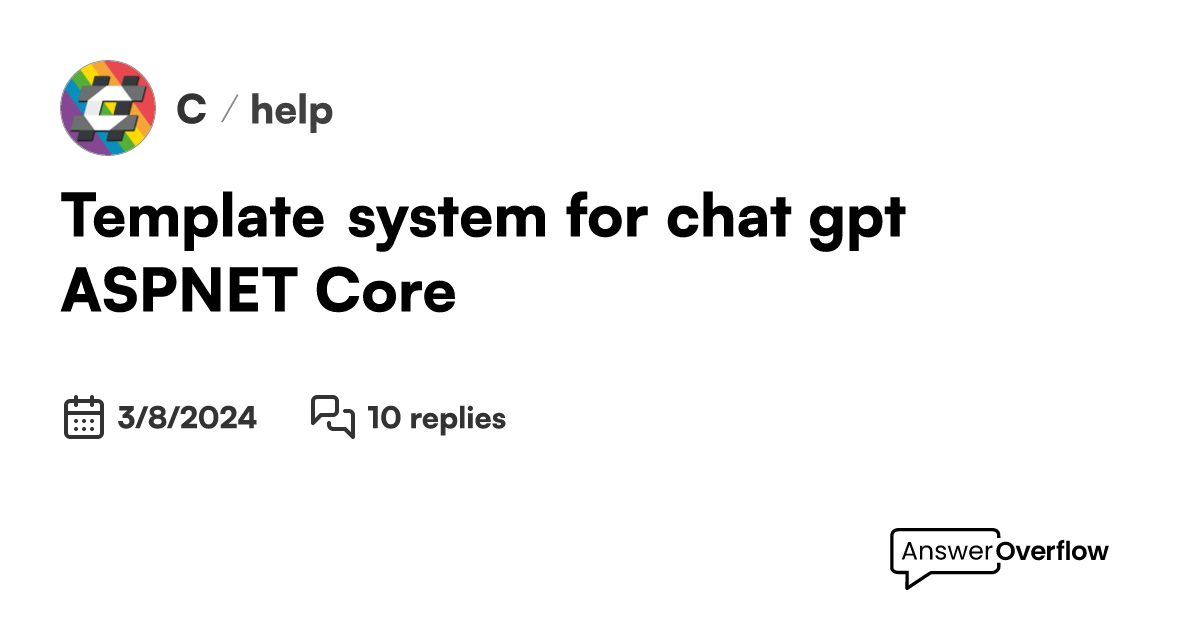 Template system for chat gpt ASP.NET Core - C#